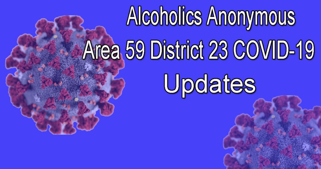 A.A. Covid-19 Updates For Area 59 | District 23 AA